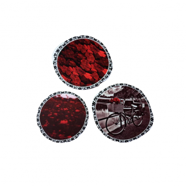 Pot Covers | 3 Piece Set | Red Floral | Mom' Into